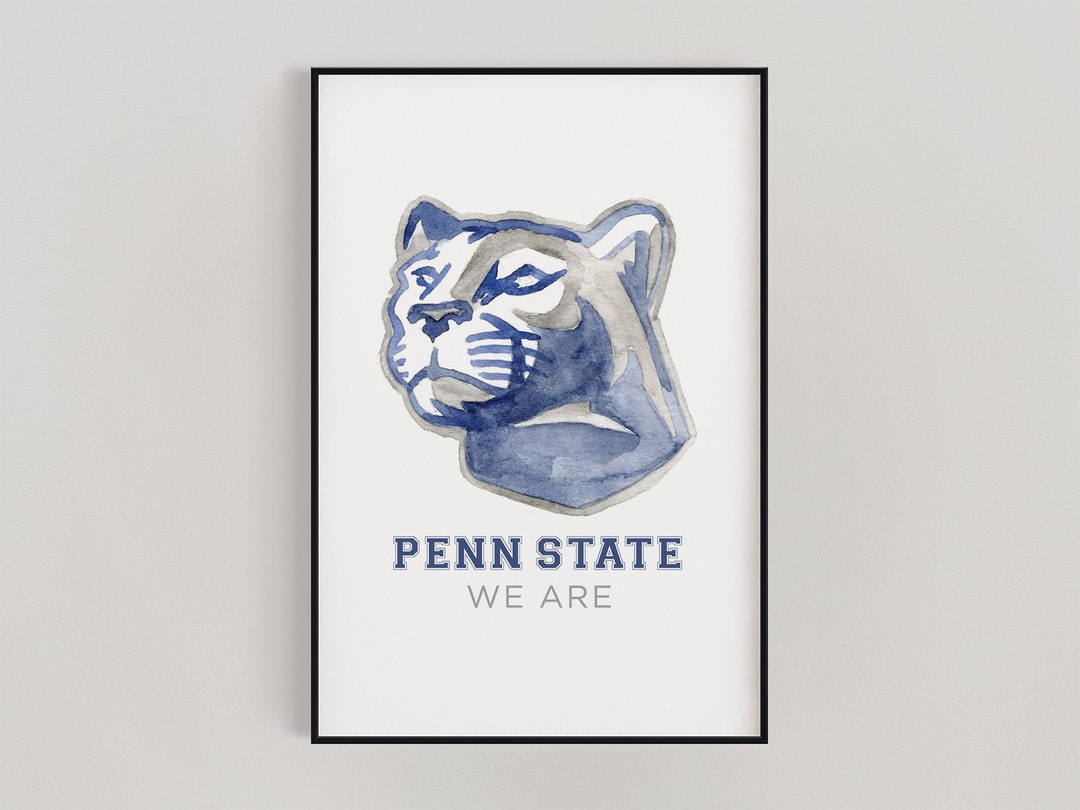Watercolor Penn State University Print - Penn State Nittany Lions ...