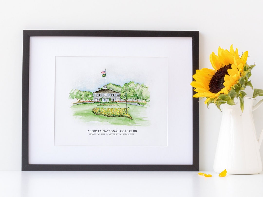 Augusta National Clubhouse - Augusta, Georgia - Watercolor Painting ...