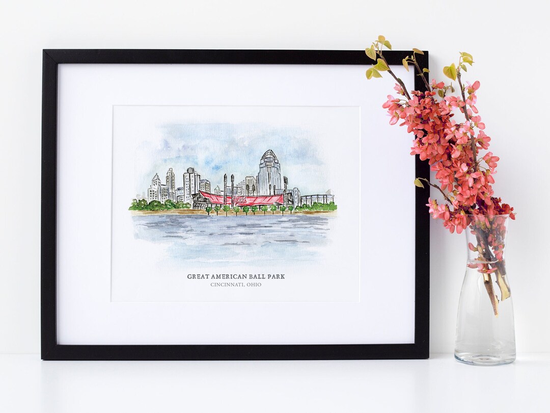 Great American Ball Park - Cincinnati Reds - Watercolor Stadium ...