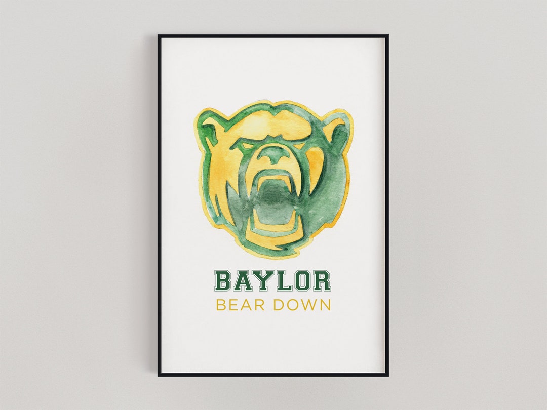 Watercolor Baylor University Print - Baylor Bears - College Print ...