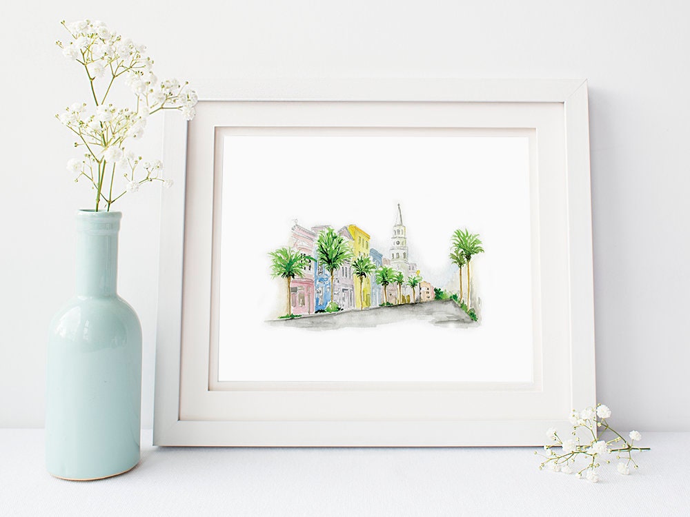 Charleston, SC Print Bundle - (4) 8x10 Watercolor Prints - Charleston ...