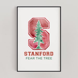 Watercolor Stanford University Print - Stanford Cardinals - College ...