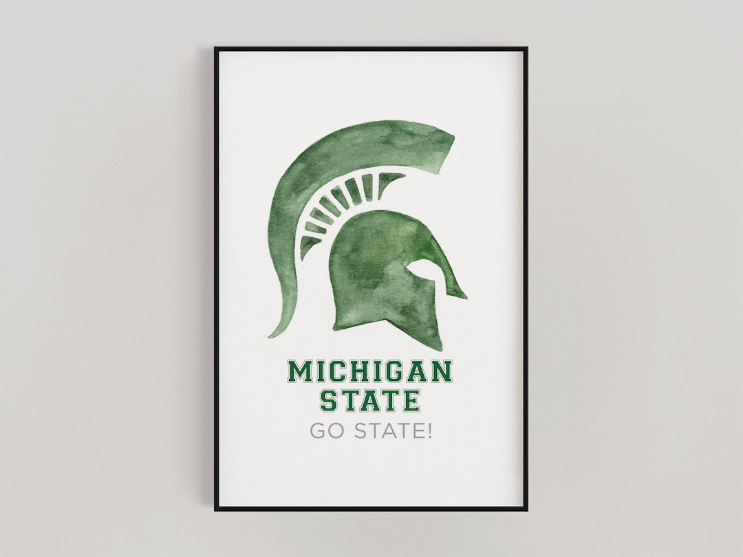 Watercolor Michigan State University Print - Michigan Spartans ...