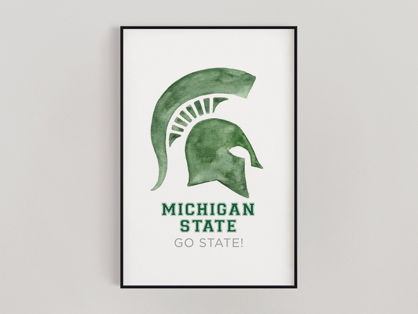 Watercolor Michigan State University Print - Michigan Spartans ...