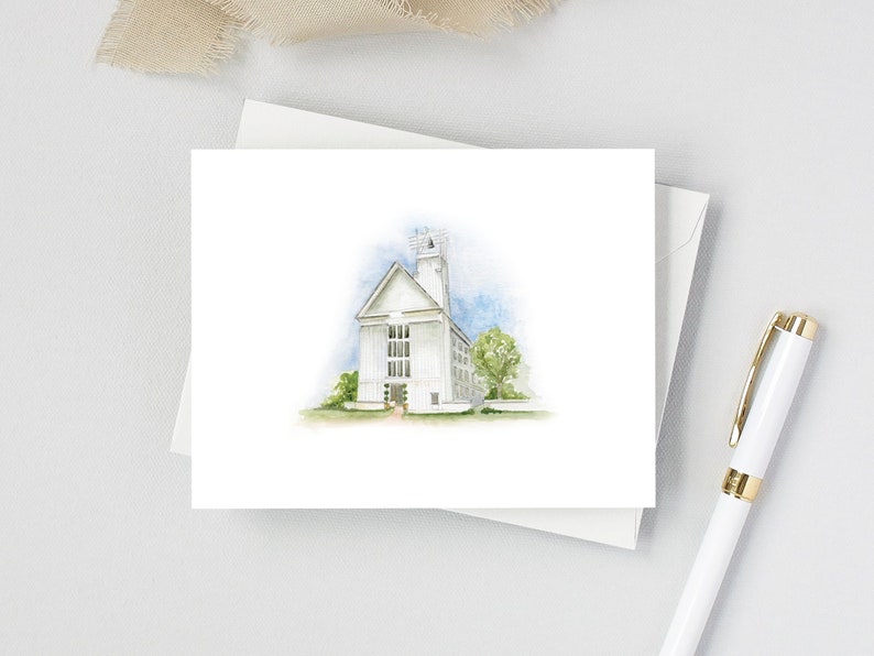 Seaside Chapel Note Set - Folded Notecards and Coordinating Envelopes ...