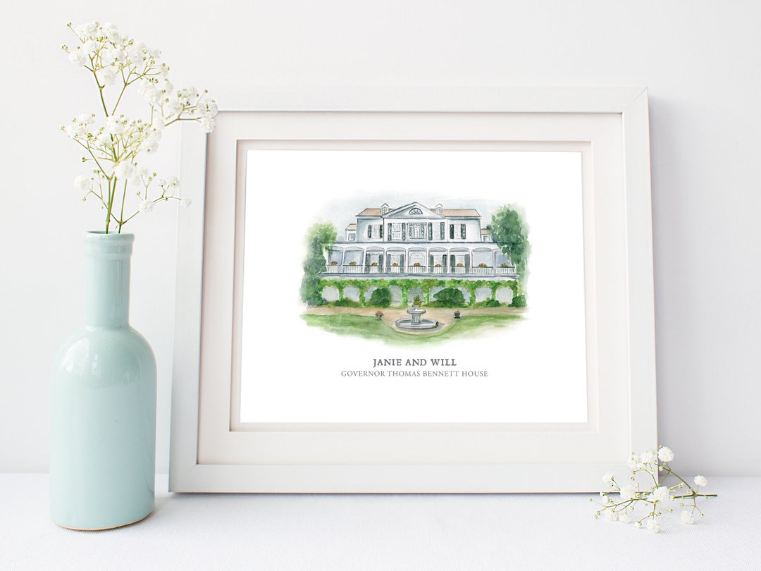 Governor Thomas Bennett House - Charleston, South Carolina - Watercolor ...