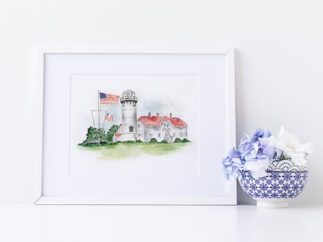 Chatham Lighthouse - Watercolor Painting - Chatham, Massachusetts ...