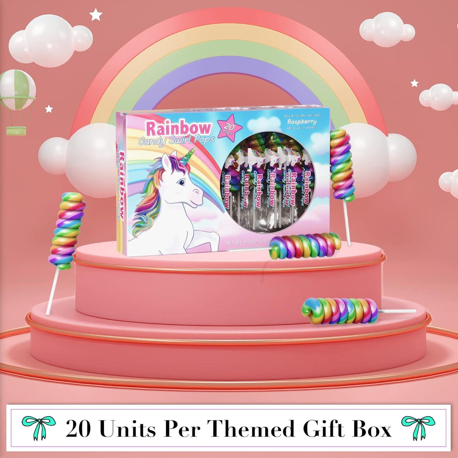 Unicorn Candy Swirl Lollipops Individually Wrapped 20pk- Unicorn ...