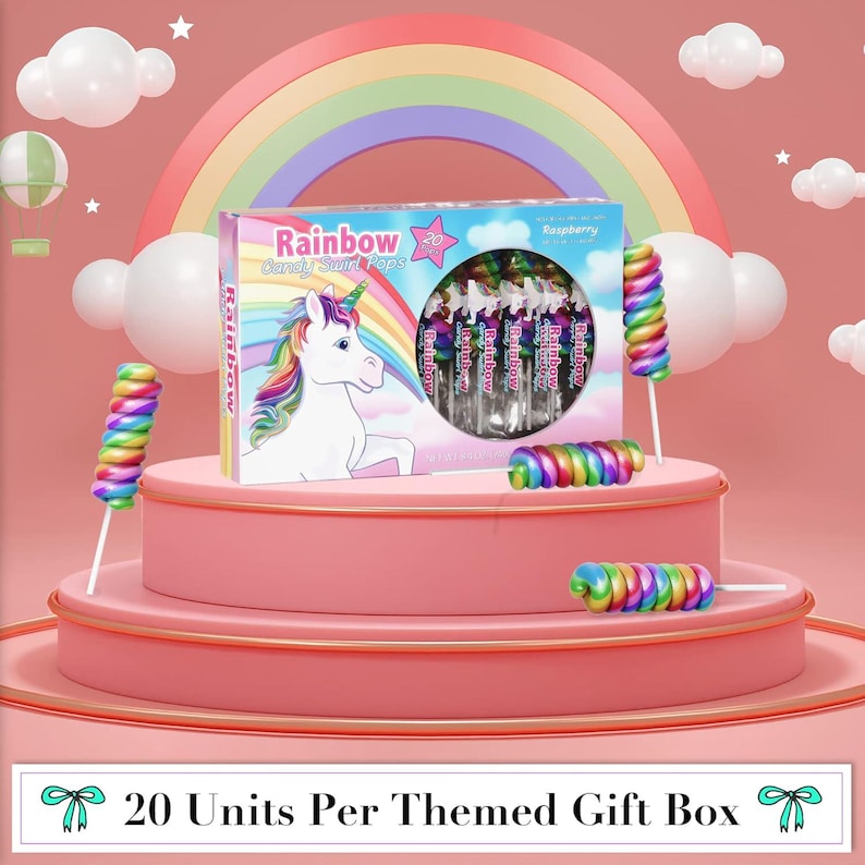 Unicorn Candy Swirl Lollipops Individually Wrapped 20pk- Unicorn ...