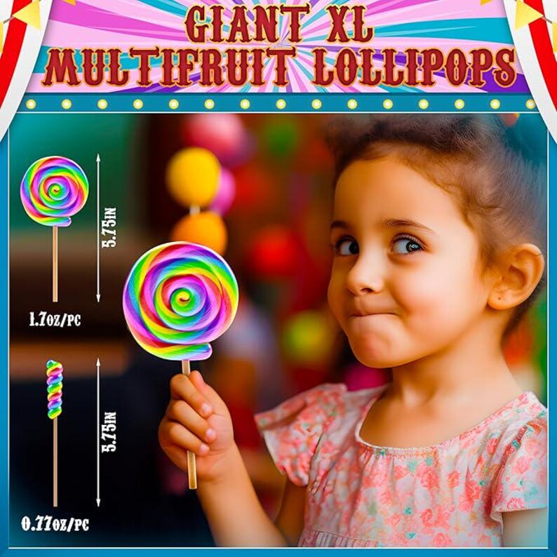Large Rainbow Lollipops Swirl & Round Lollipops 24pk- Large Lollipops ...