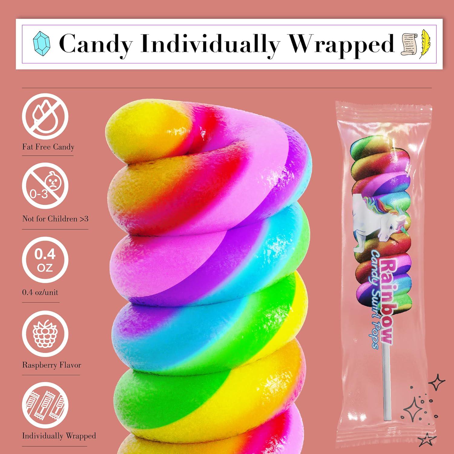 Unicorn Candy Swirl Lollipops Individually Wrapped 20pk- Unicorn ...