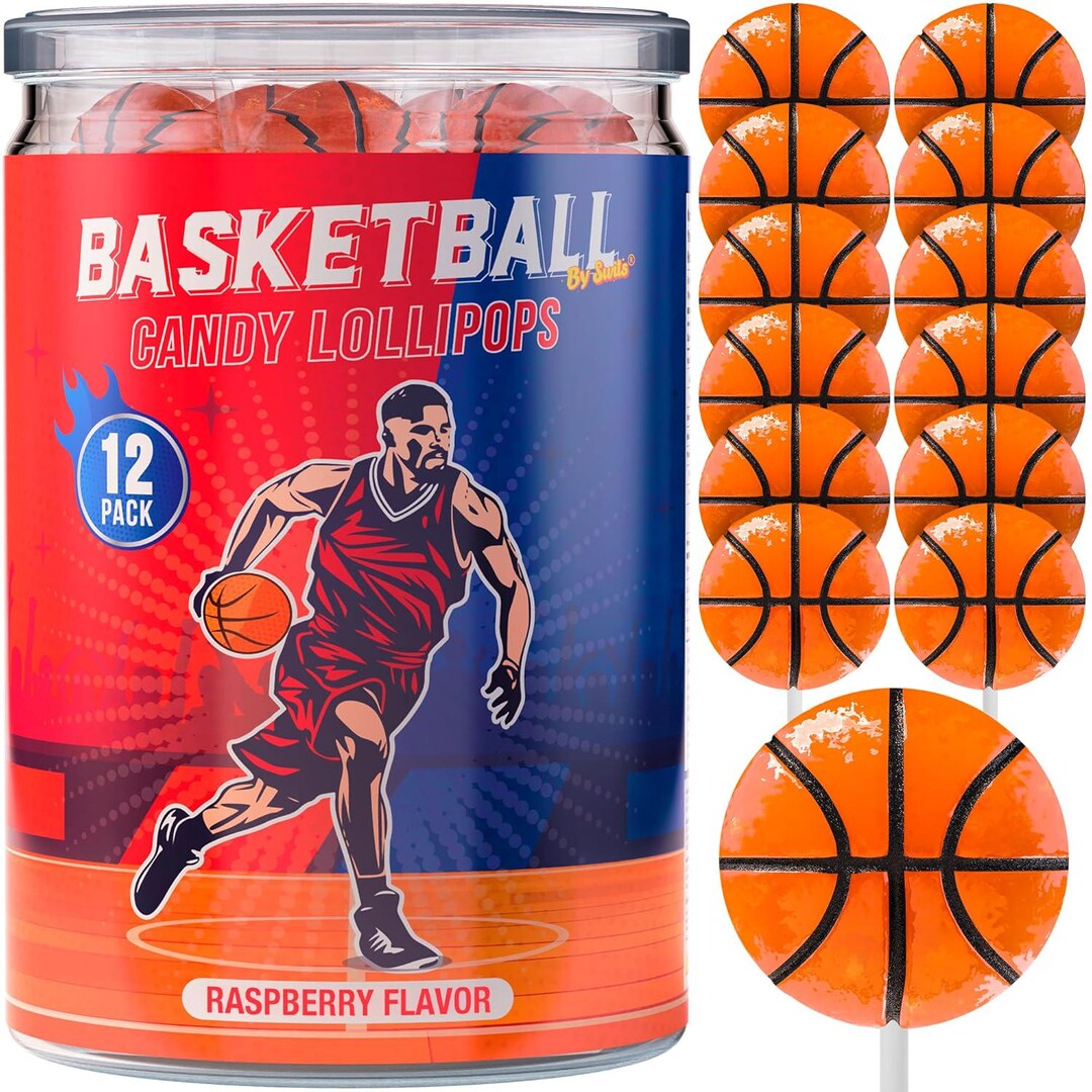 Basketball Lollipops 12pk- Basketball Candy for Basketball Party Favors ...
