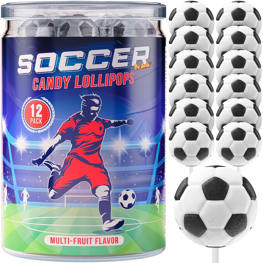 Soccer Lollipops 12pk- Soccer Candy for Soccer Party Supplies - Soccer ...