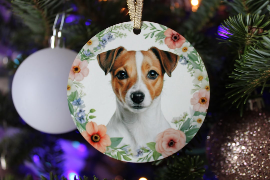 Floral Jack Russell Custom Holiday Decor Personalized Jack Russell Dog ...