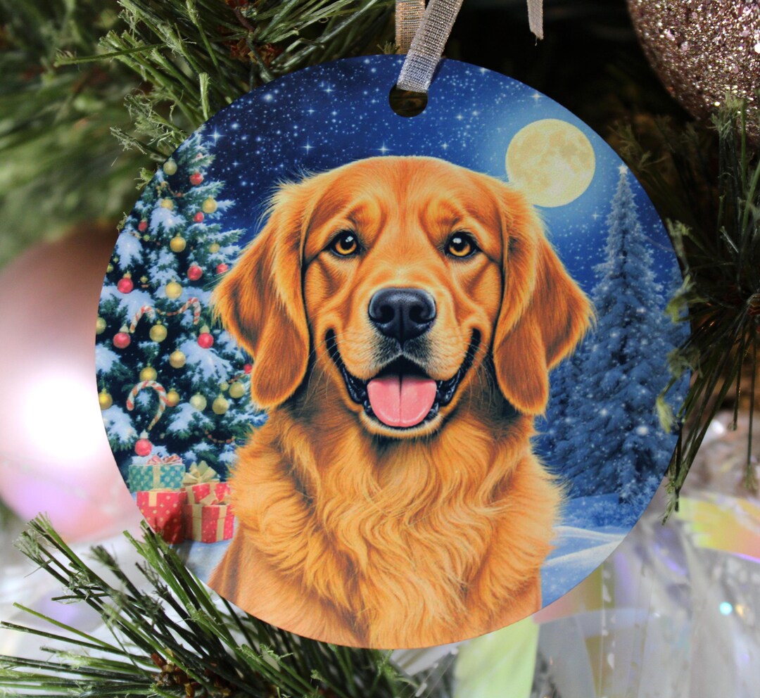 Personalized Red Retriever Christmas Ornament Golden Retriever Holiday ...