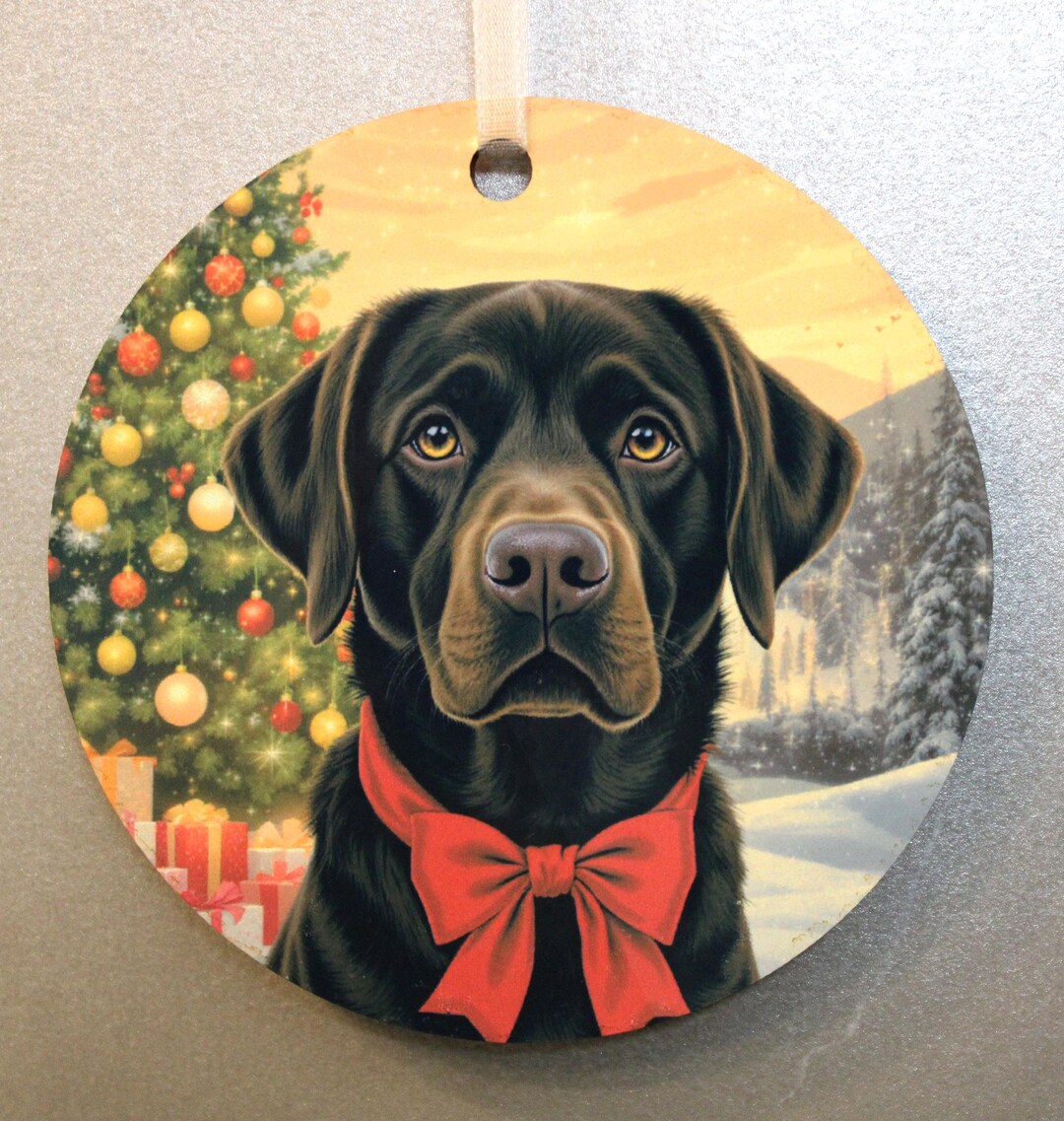 Chocolate Lab Personalized Ornament Gift Lab Dog Holiday Christmas Gift ...