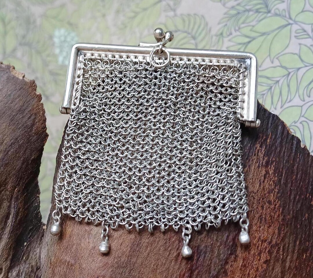 Antique 935 Silver Art Deco Chain Mail Coin Purse Collectible Dates ...