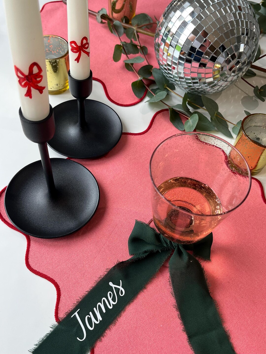 Hand Painted Bow Taper Candles - Etsy