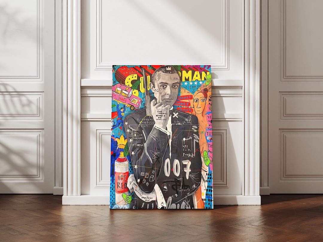 James Bond Pop Art Canvas, Banksy Style Pop Art, Picasso Pop Art, Sean ...