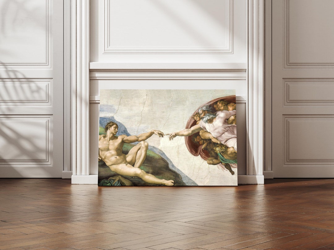 Michelangelo 'the Creation of Adam' Iconic Oil Painting Canvas Print ...