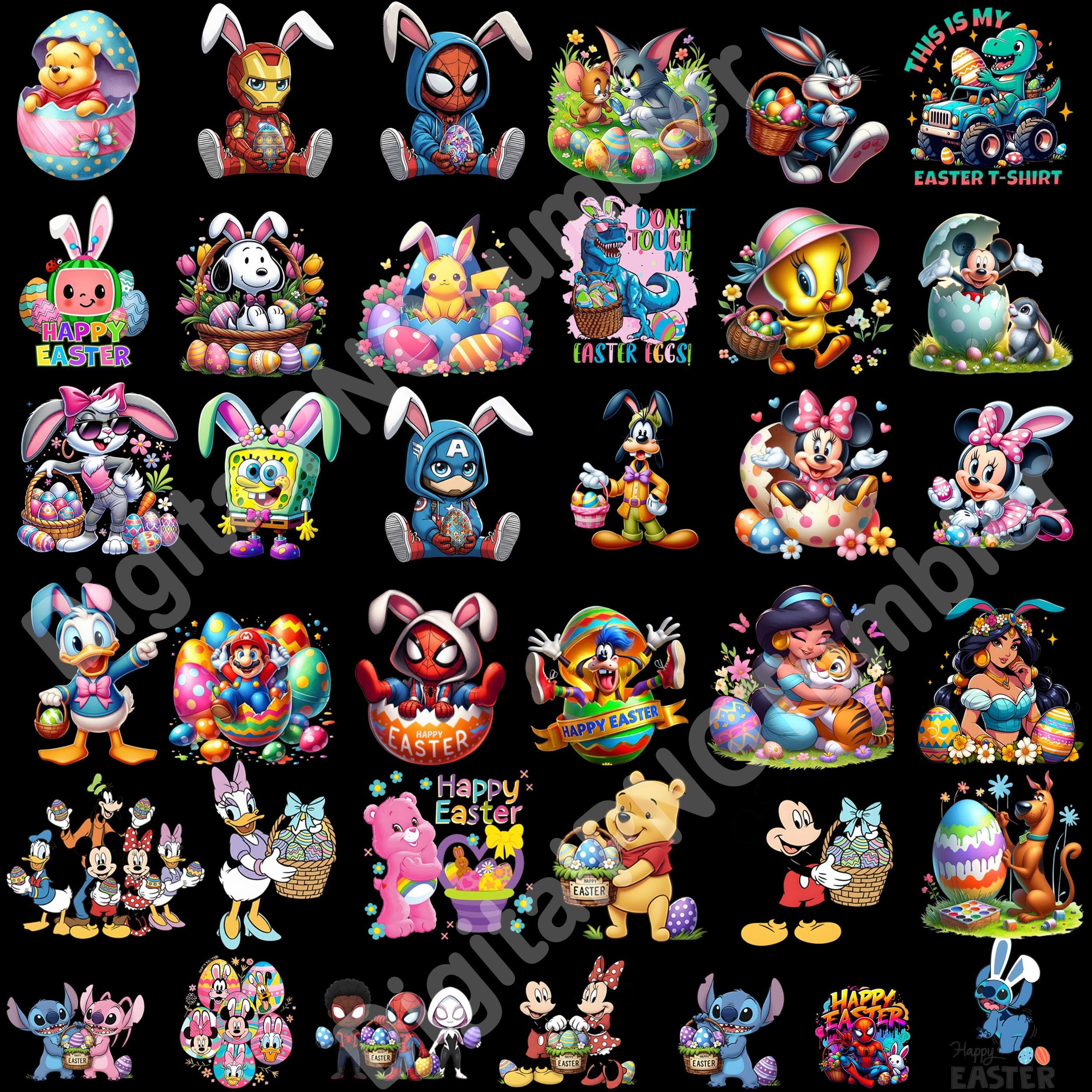 Easter Mega Bundle, Faux Yarn Easter Png Bunde, Cartoon Easter Bundle ...