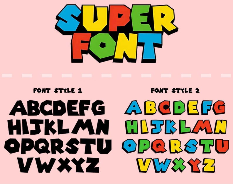 Super Font & Alphabet Digital Files SVG, PNG, TTF, Bold Cartoon Block ...