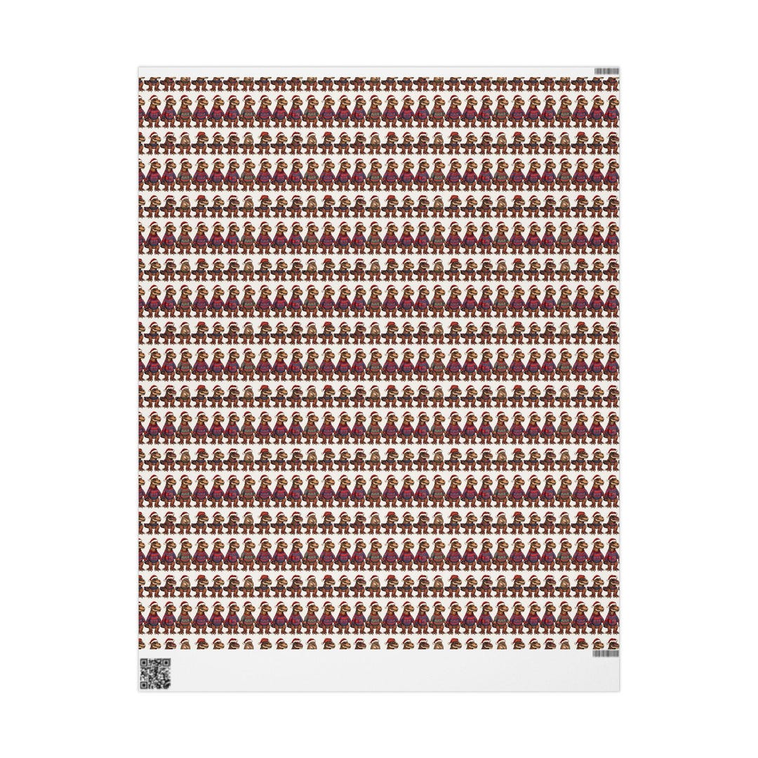 Dinosaur Wrapping Paper Holiday T-rex Wrapping Paper Festive Gift Wrap ...