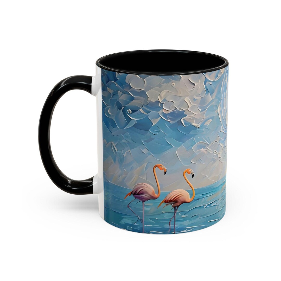 Tropical Flamingo Coffee Mug | Beach Ocean Wave Tea Cup | Coastal ...