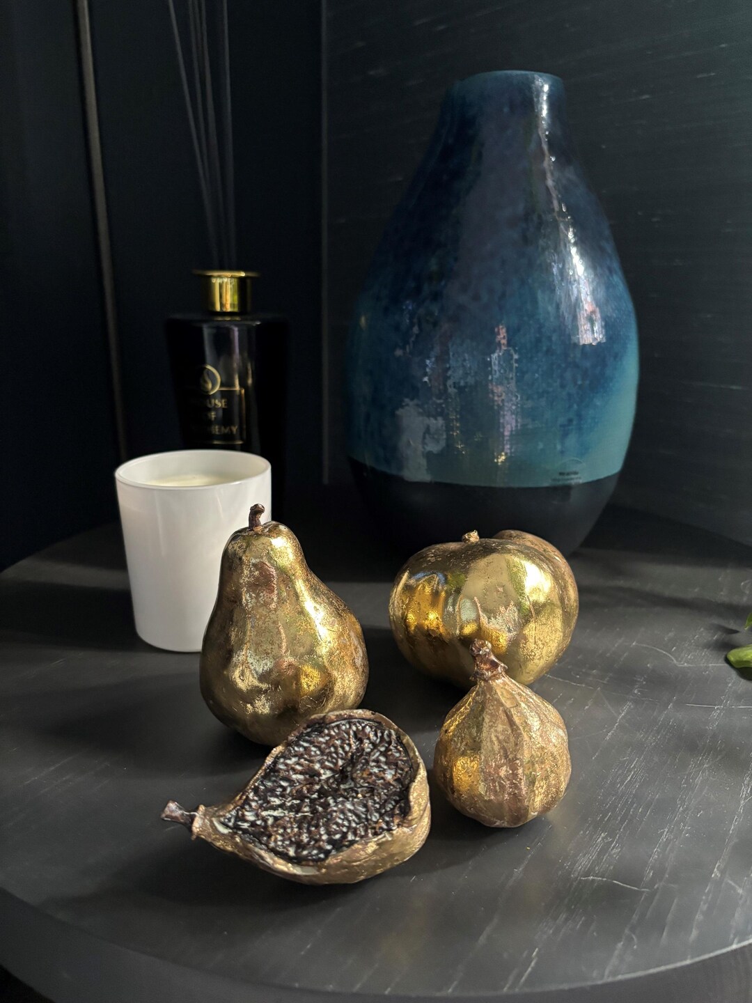 Decorative Gold Pear, Christmas Decorations, Table Top Decorations ...