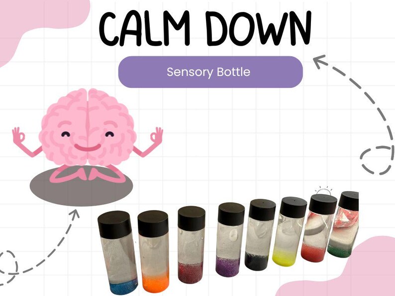 Solid-colored Calm Down Sensory Bottle Stress Relief Bottle Glitter and ...
