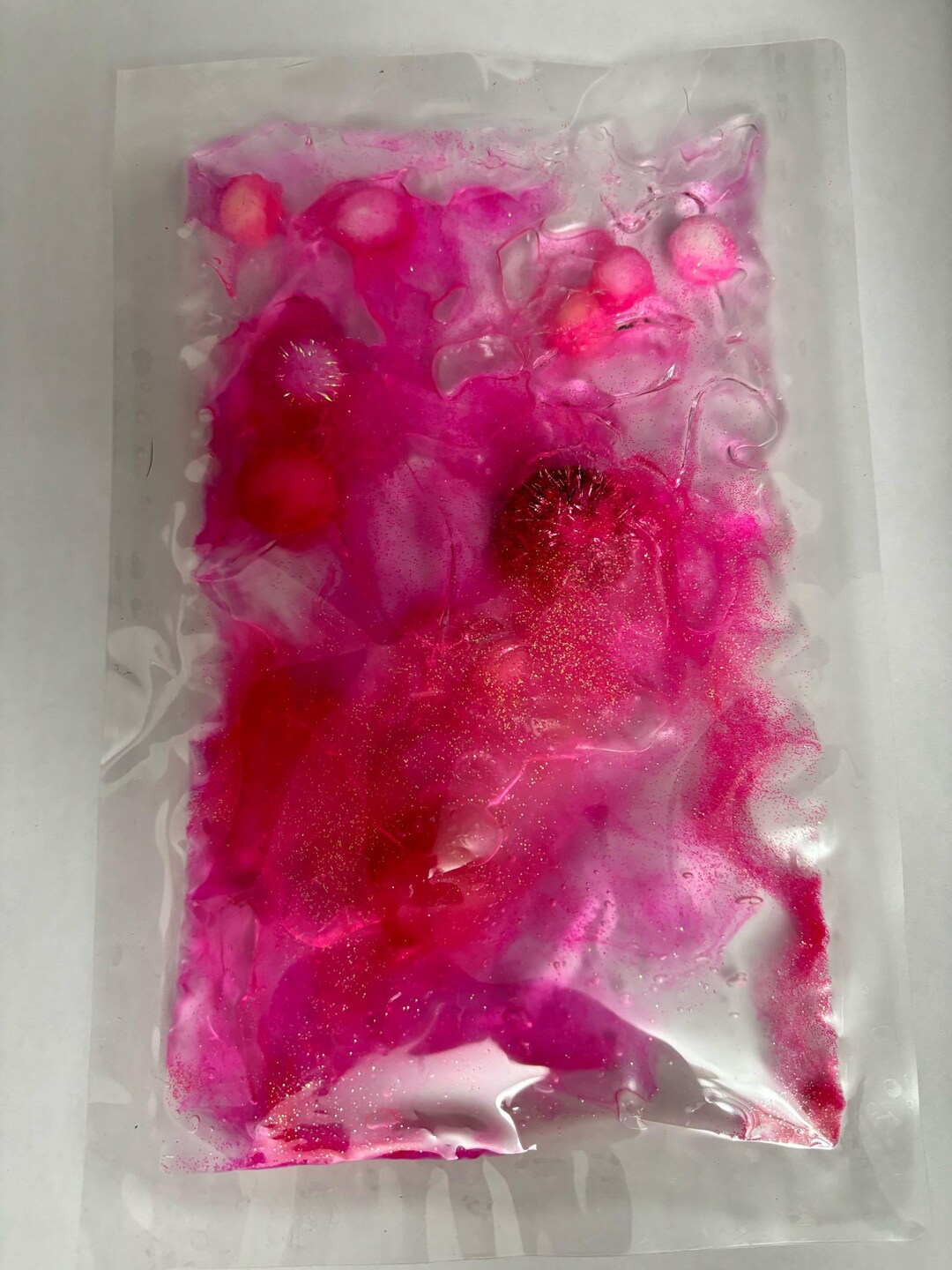 Pom Pom Sensory Gel Bags for Kids Calming Gel Packs for Anxiety ...