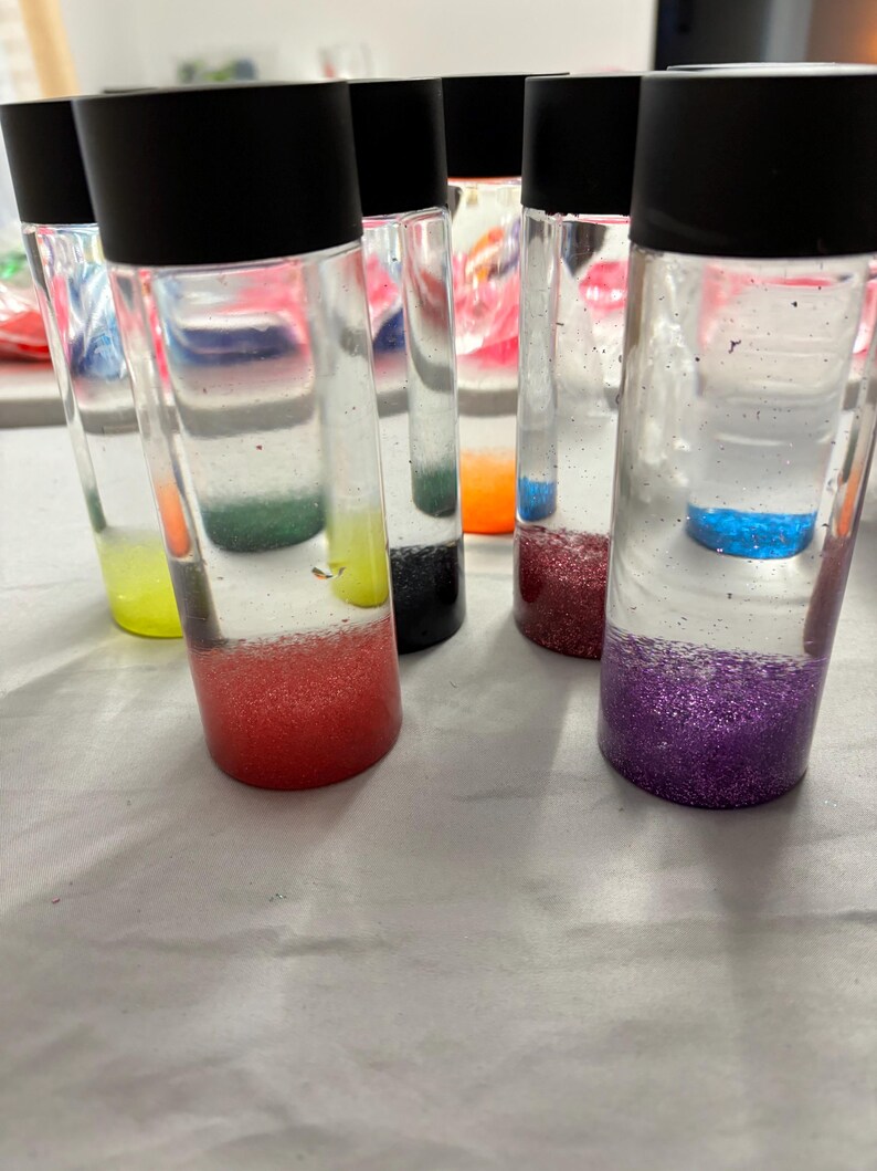 Solid-colored Calm Down Sensory Bottle Stress Relief Bottle Glitter and ...