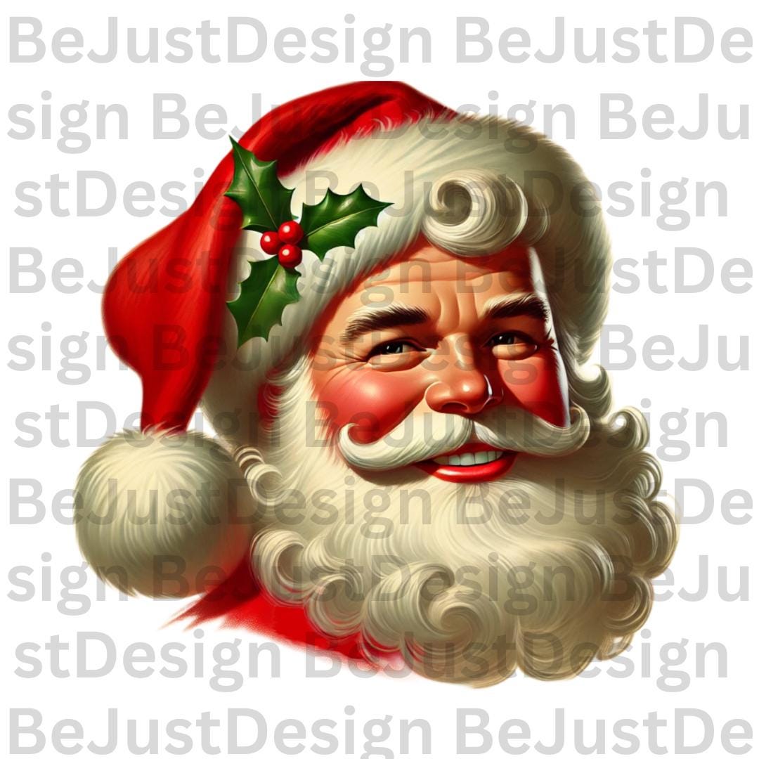 1950s Vintage Santa Claus PNG Clipart Retro Christmas Santa With Red ...