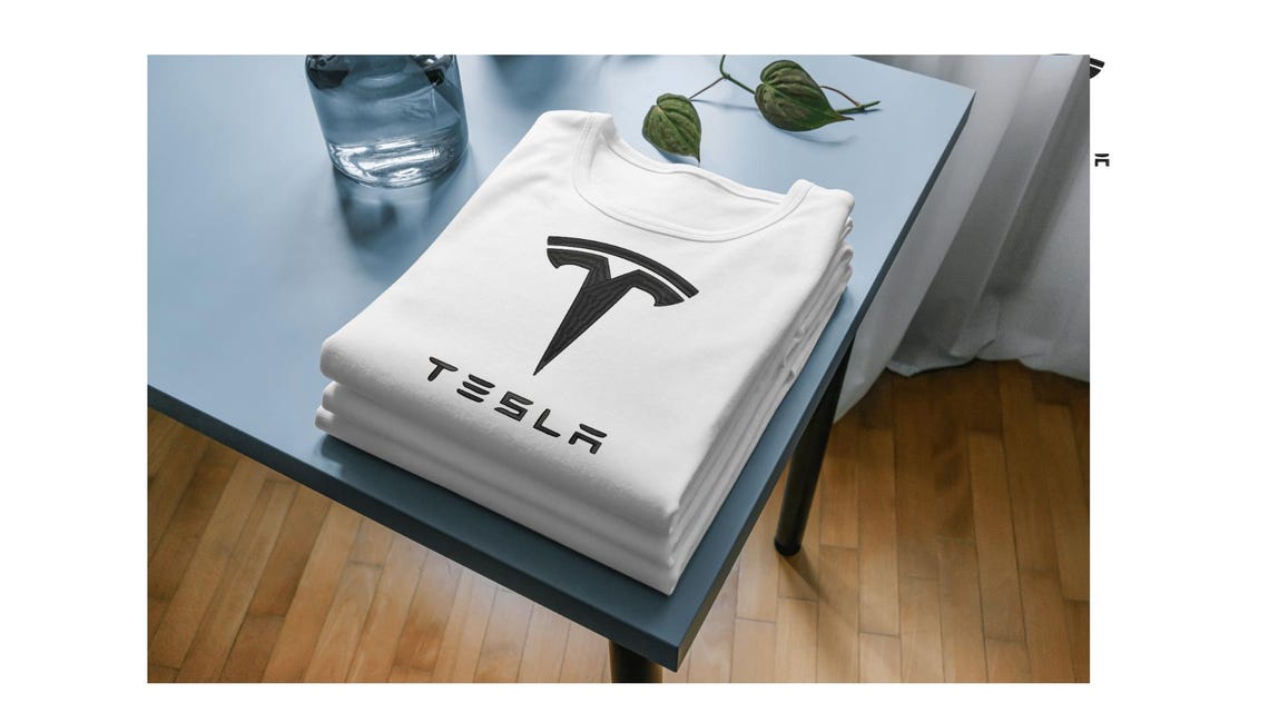 Tesla Car Logo Embroidery Design Pattern (digital File) - Etsy