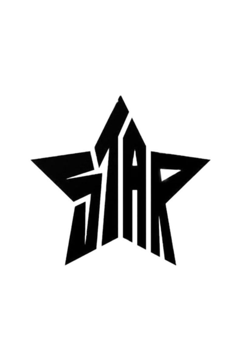 Bold Star Typography Embroidery Logo | Abstract Black Star Emblem ...