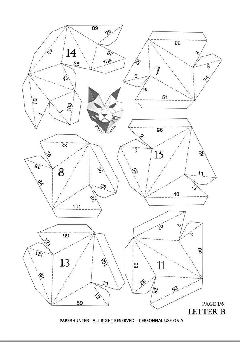Papercraft Letter B - Template PDF - Etsy