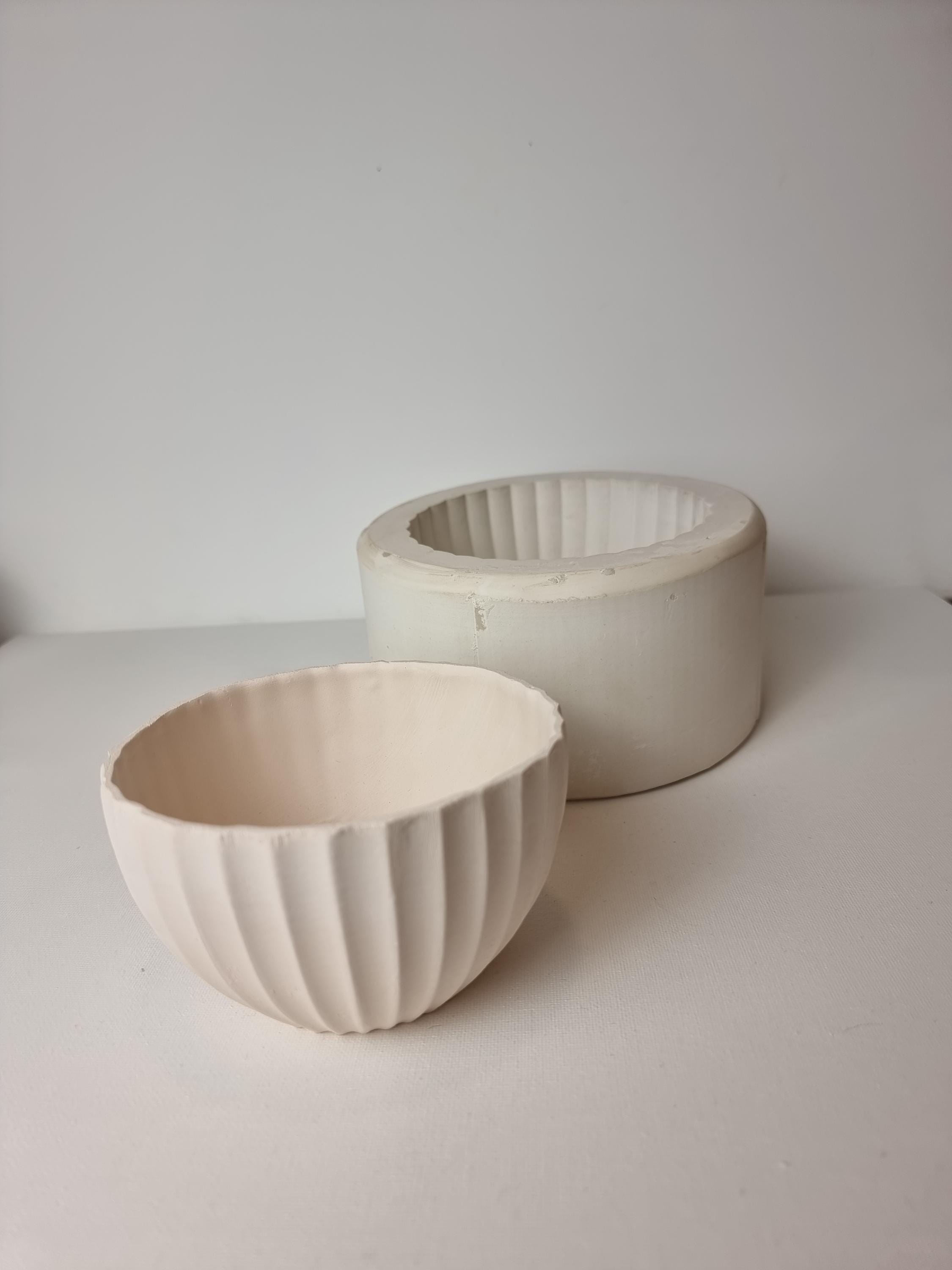 Handmade Plaster Cup/bowl Mold: Wavy Fluted Design - Etsy