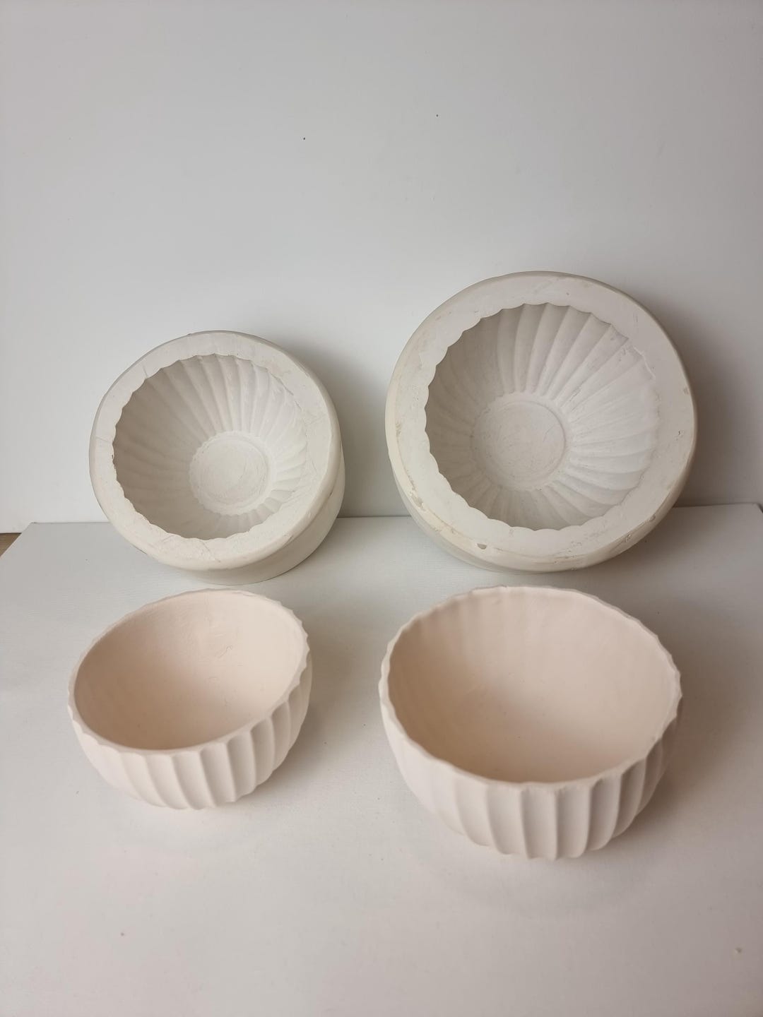 Handmade Plaster Cup/bowl Mold: Wavy Fluted Design - Etsy
