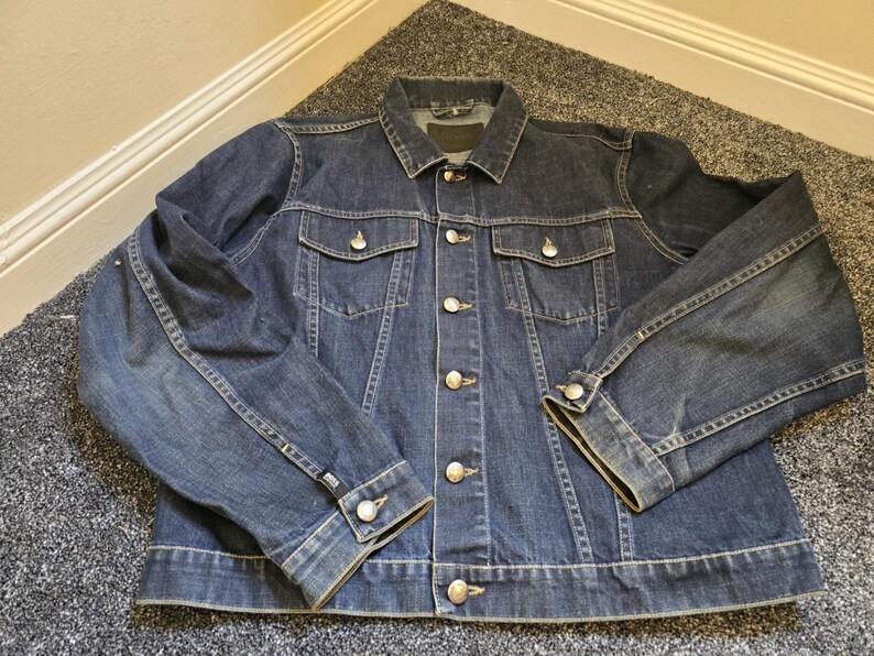 HUGO BOSS Canyon Denim Jacket, XL, Dark Wash Trucker Style, Made in ...