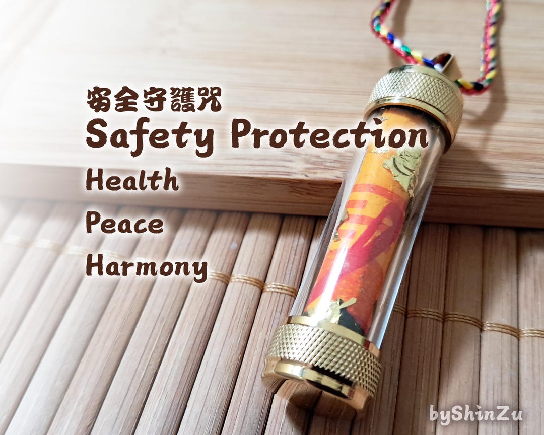 Taoism Safety Charm - Sacred Fulu Talisman, Paper Amulets, Tube Pendant ...