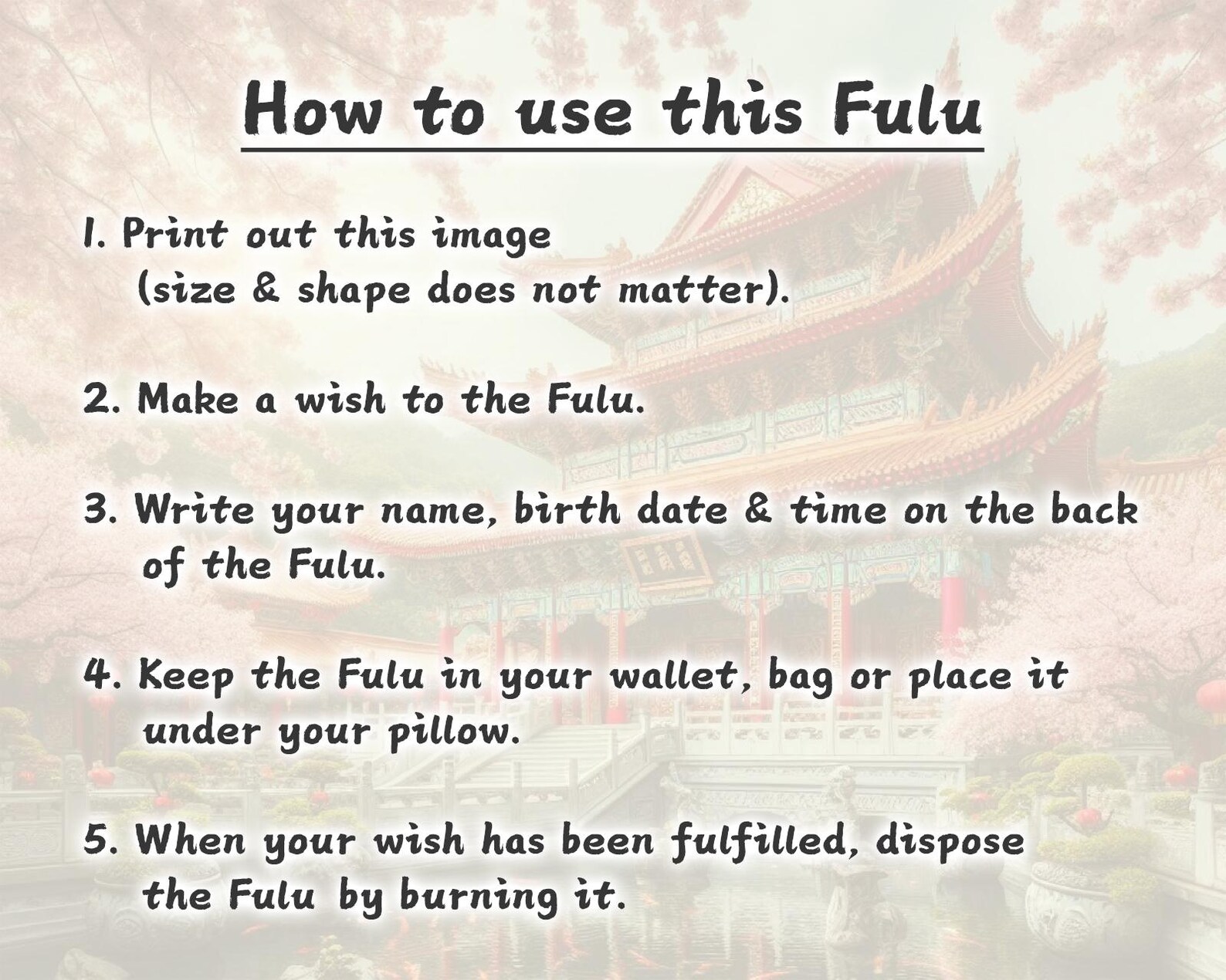 Fu Talisman From Taoism to Make Your Dream Come True, Wish Fulfillment ...