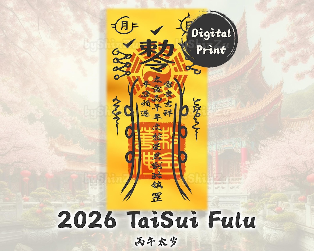 Fu Talisman for Year 2026 - Tai Sui Protection Charm - Etsy