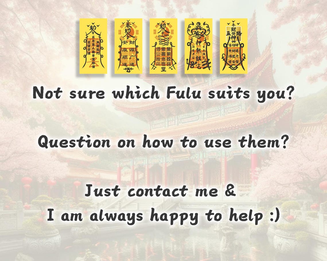 Taoist Fulu Charm: Good Luck, Safety Amulet (digital Print) - Etsy