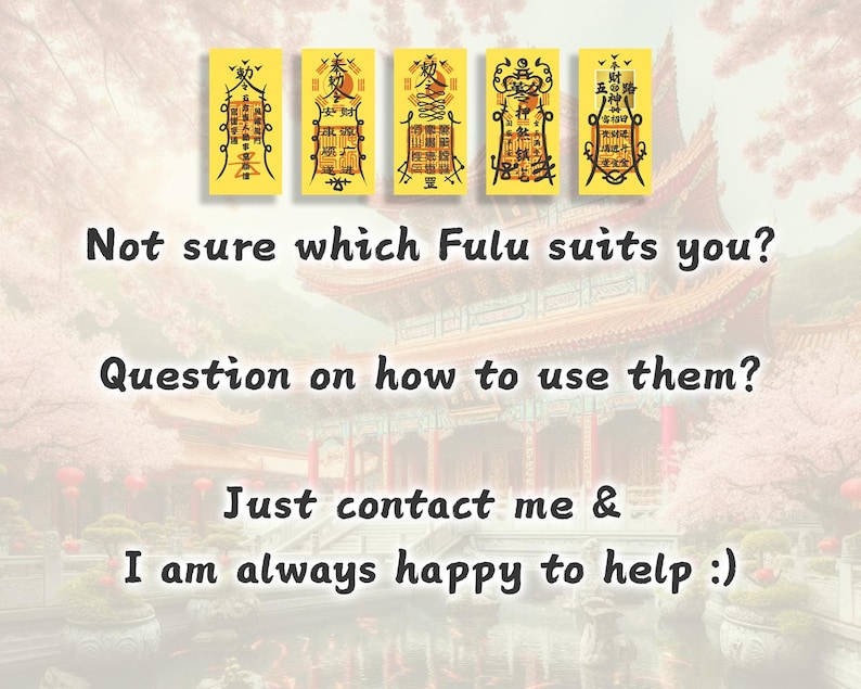 Taoist Fulu Charm: Good Luck, Safety Amulet (digital Print) - Etsy