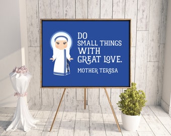 Mother Teresa of Calcutta poster print. Wash the plate Wall | Etsy