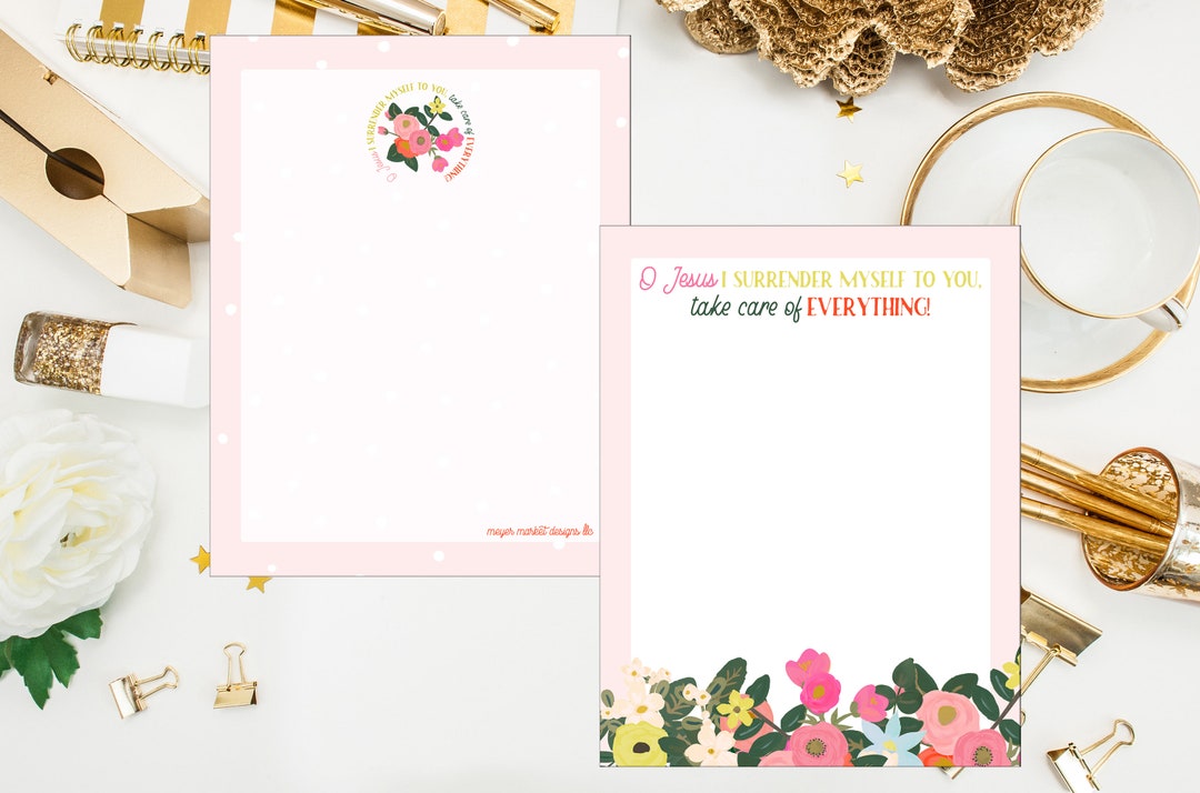 Oh Jesus I Surrender Myself Note Cards. Surrender Notecard. Catholic ...