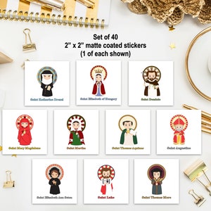 Set of 40 Saint Stickers SET 3. Kids Saint Stickers. First Communion ...