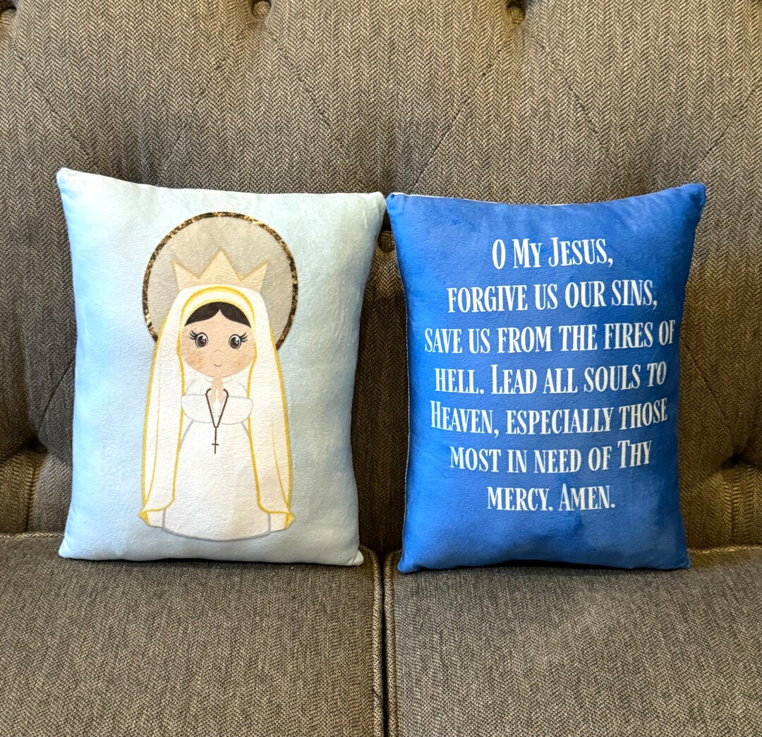 Our Lady of Fatima Prayer Stuffed Doll Pillow. Prayer Gift. Easter Gift ...