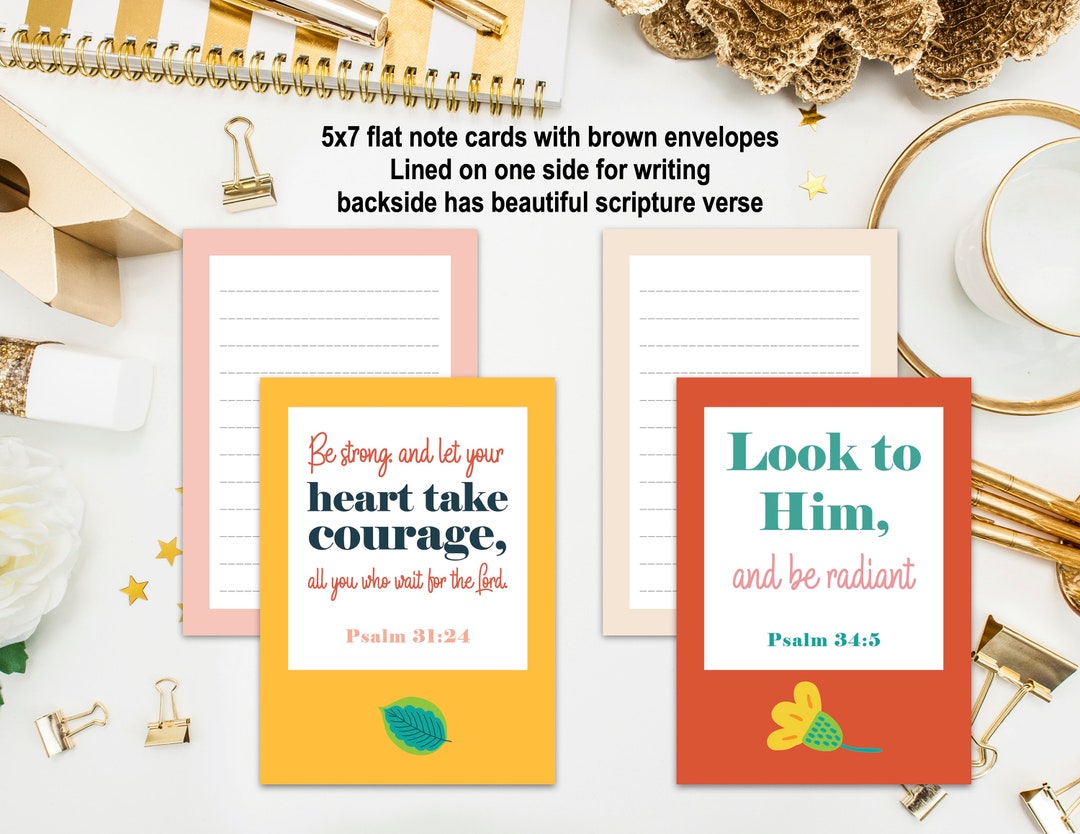 Set of 10 Inspirational Scripture Note Cards. Psalm Note Cards ...
