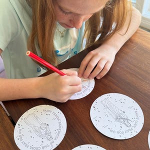 Set of 20 — 4” DIY Coloring Circle Ornaments — 40 Total Saints. Card ...